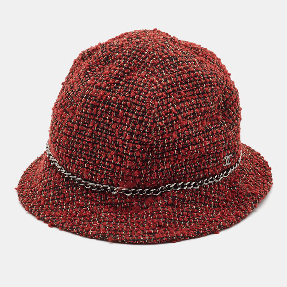 CHANEL | Bags | Chanel Red Tweed Bucket Hat | Poshmark